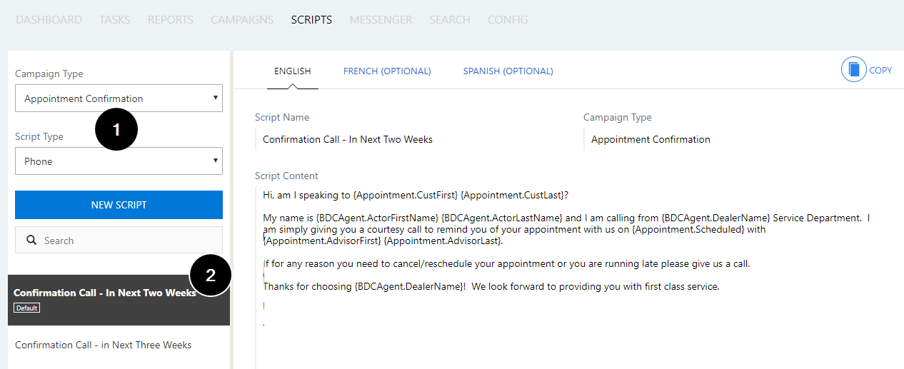 Setting up campaign scripts