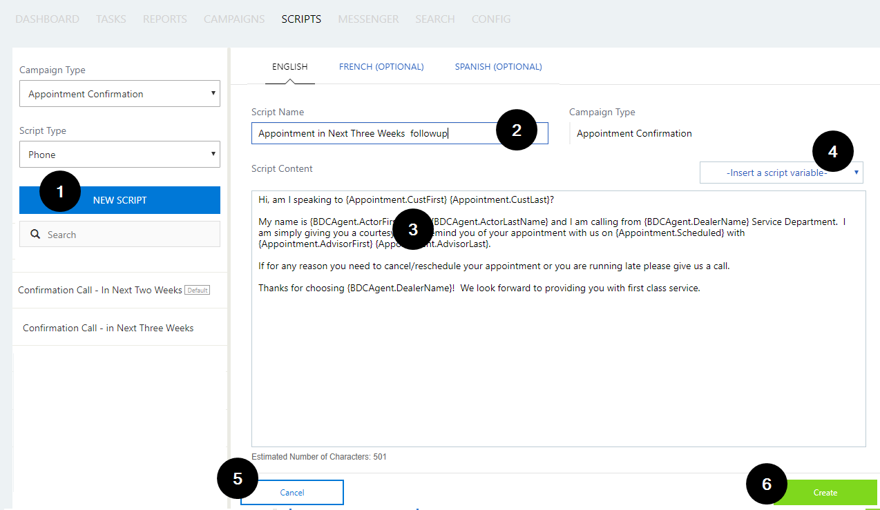 Setting up campaign scripts