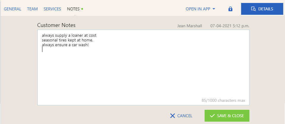 Working in the service lane