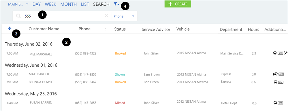 Search view