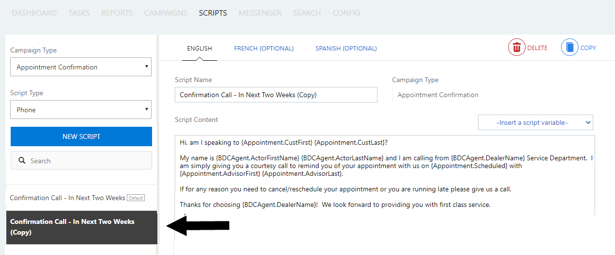 Setting up campaign scripts